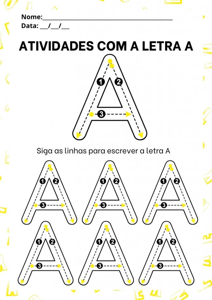 Atividades com a Letra A Maiúscula e Minúscula para Imprimir