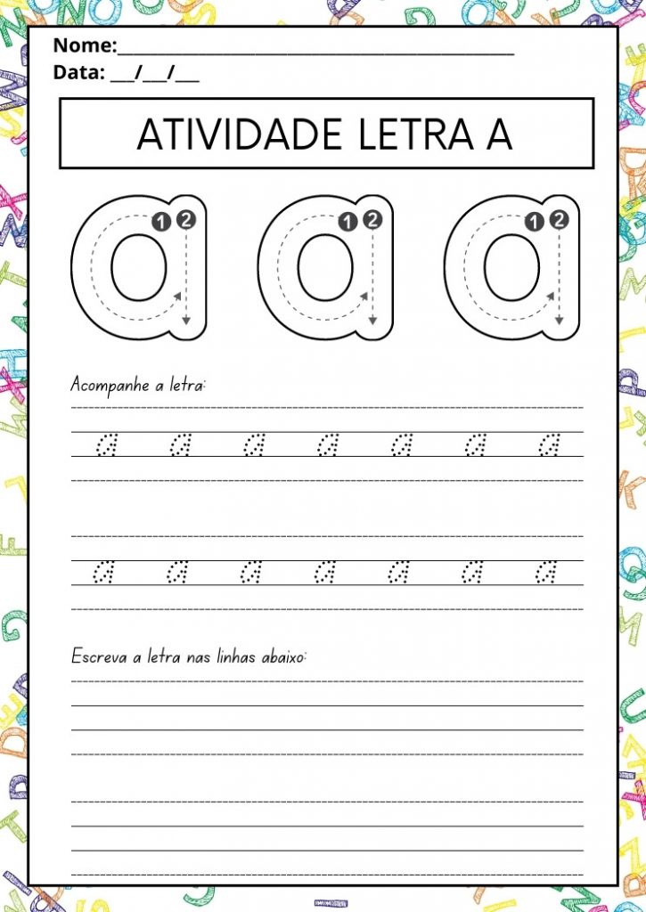 Atividades com a Letra A Maiúscula e Minúscula para Imprimir