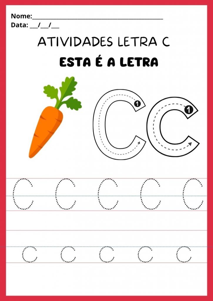 Atividades com a Letra C Maiúscula e Minúscula para Imprimir