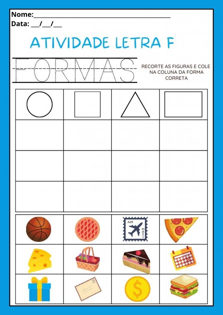 Atividades com a letra F Maiúscula e Minúscula para Imprimir