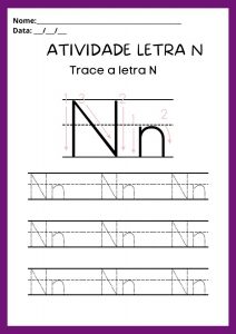 Atividades com a Letra N Maiúscula e Minúscula para Imprimir