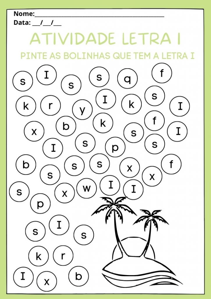 Atividades com a Letra I Maiúscula e Minúscula para Imprimir