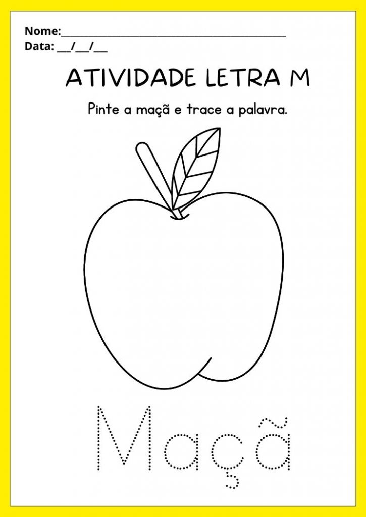 Atividades com a Letra M Maiúscula e Minúscula para Imprimir