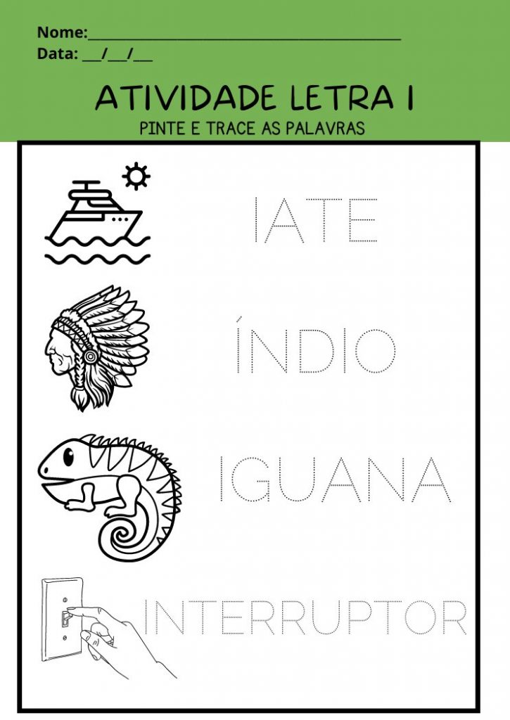 Atividades com a Letra I Maiúscula e Minúscula para Imprimir