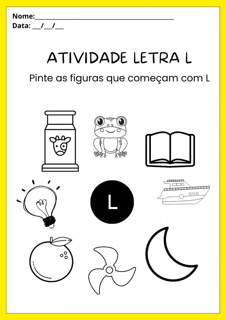Atividades com a Letra L Maiúscula e Minúscula para Imprimir