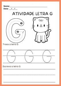 Atividades com a Letra G Maiúscula e Minúscula para Imprimir