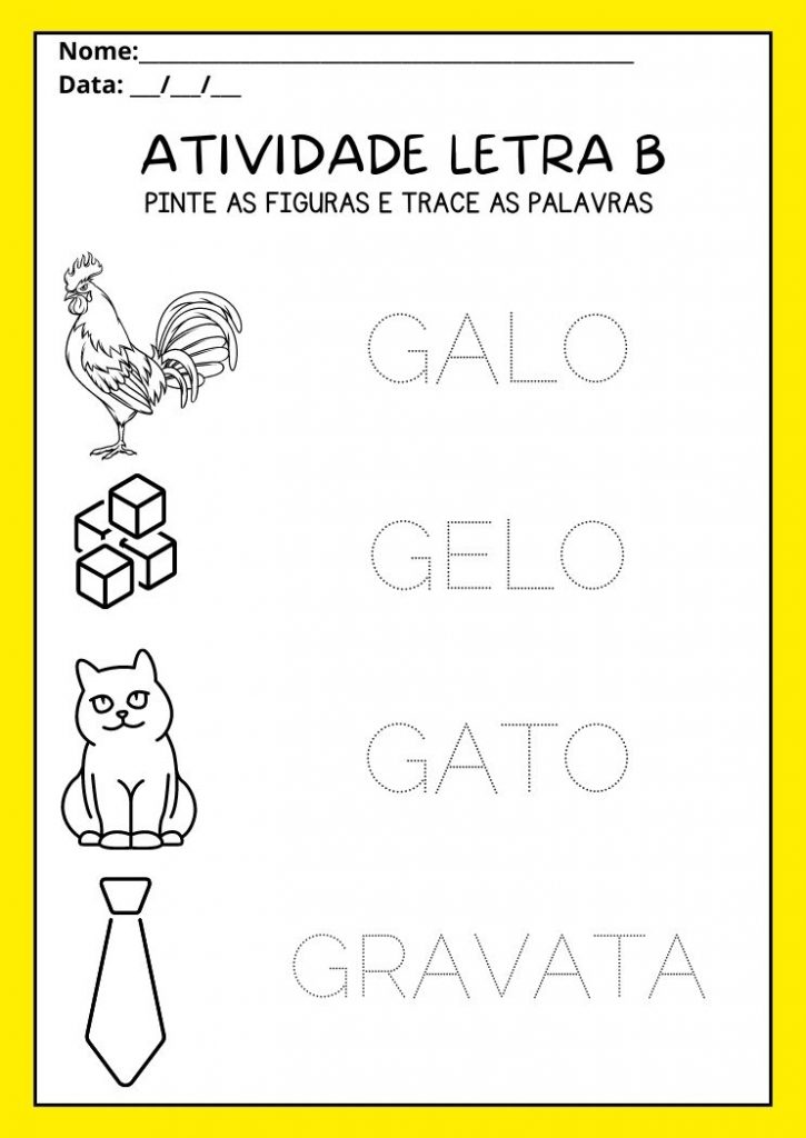 Atividades com a Letra G Maiúscula e Minúscula para Imprimir