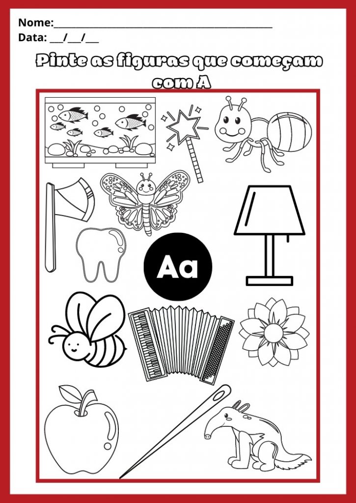 Atividades com a Letra A Maiúscula e Minúscula para Imprimir