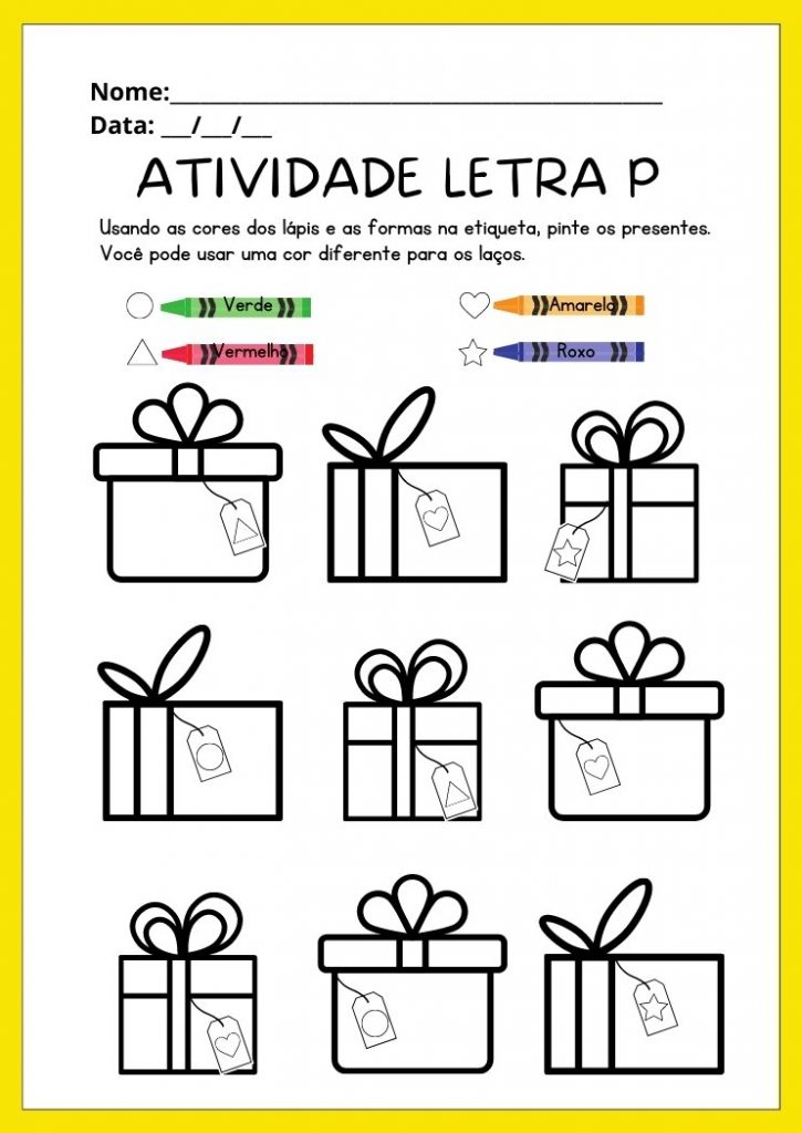 Atividades com a Letra P Maiúscula e Minúscula para Imprimir