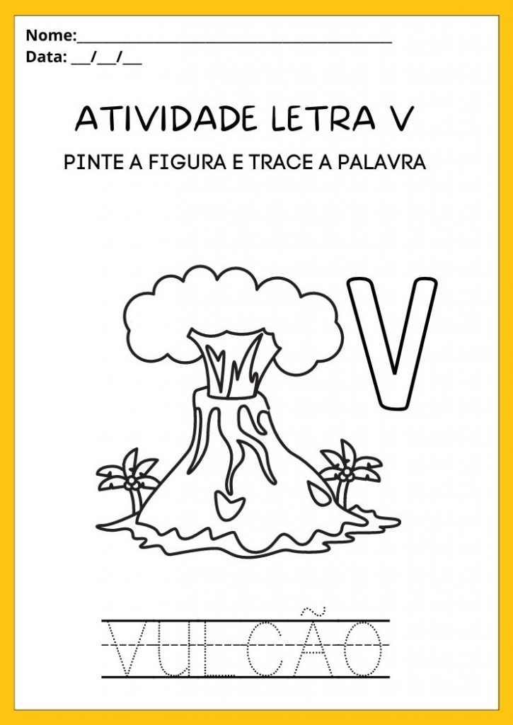 Atividades com a Letra V Maiúscula e Minúscula para Imprimir