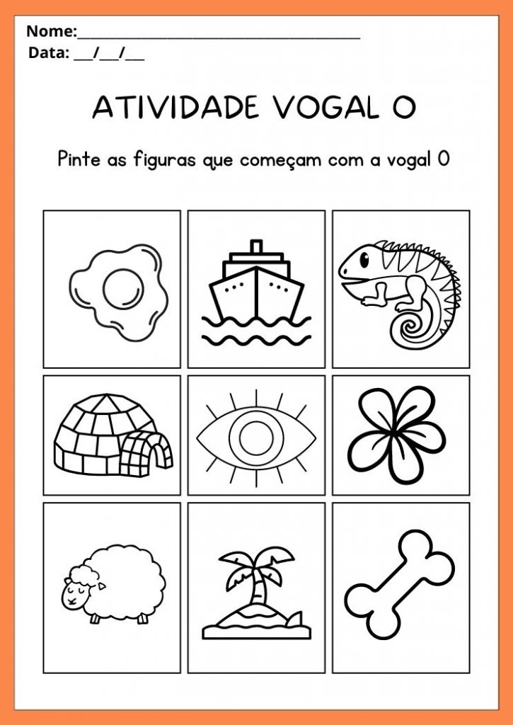 Atividades Vogal O para Imprimir