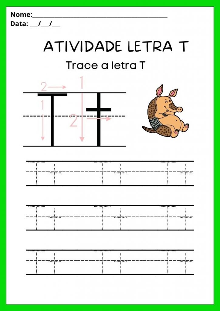 Atividades com a Letra T Maiúscula e Minúscula para Imprimir