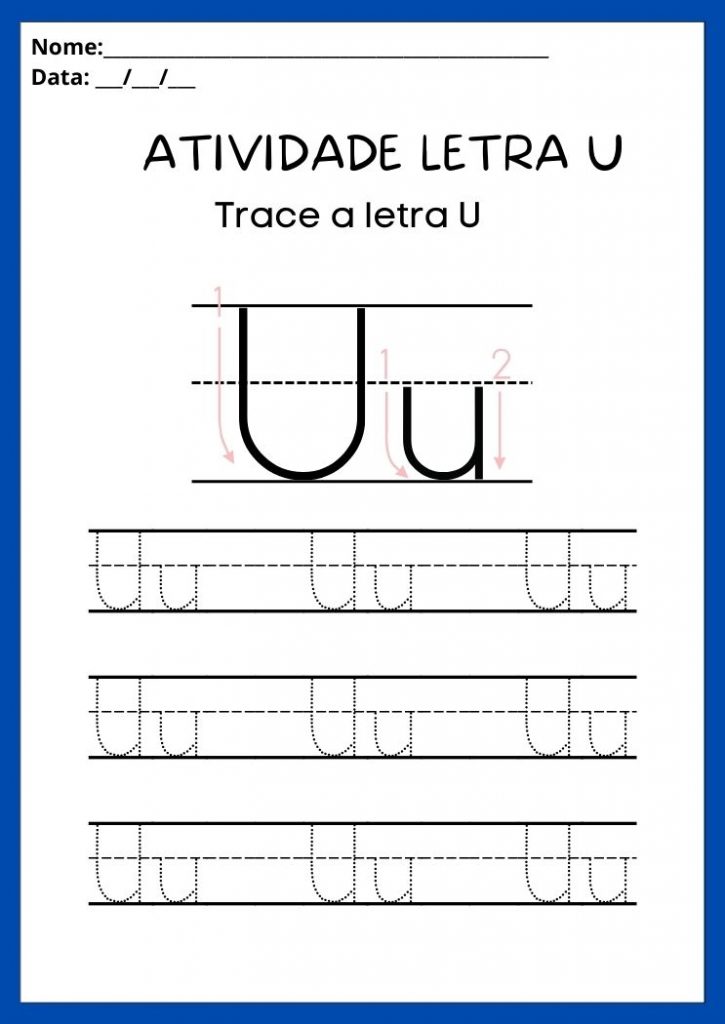 Atividades com a Letra U Maiúscula e Minúscula para Imprimir
