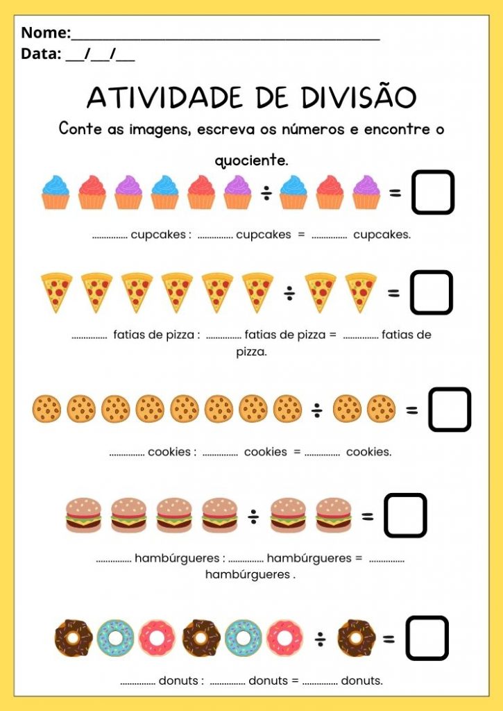 Atividades de Divisão para Imprimir