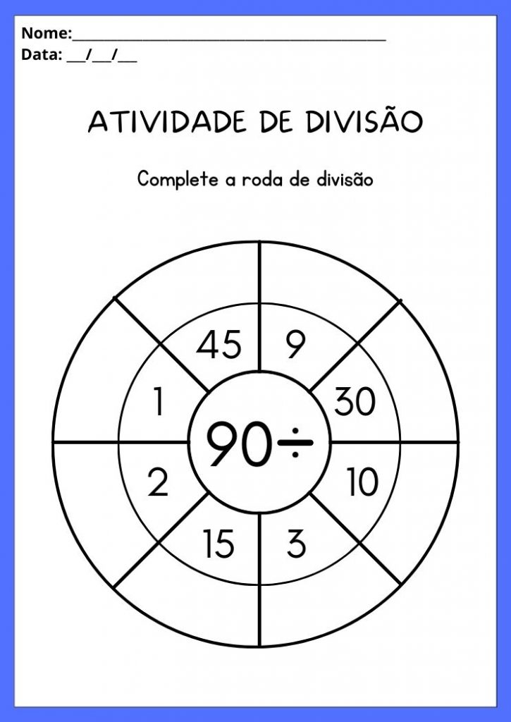 Atividades de Divisão para Imprimir