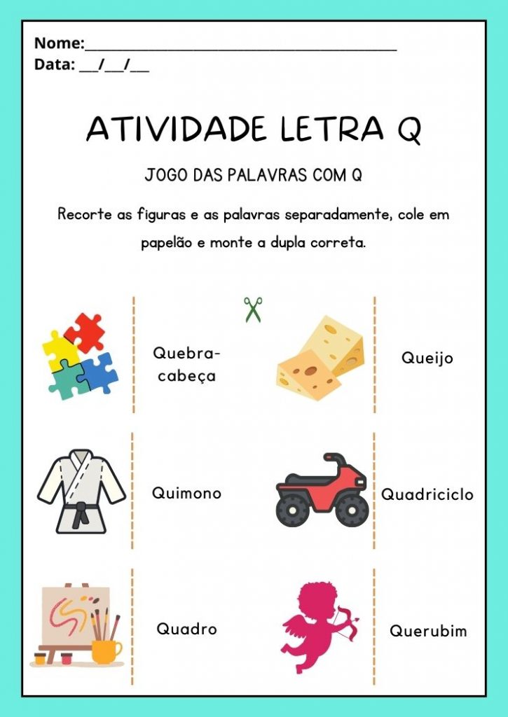 Atividades com a Letra Q Maiúscula e Minúscula para Imprimir