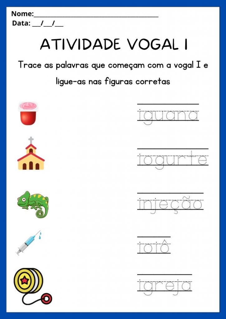 Atividades Vogal I Para Imprimir
