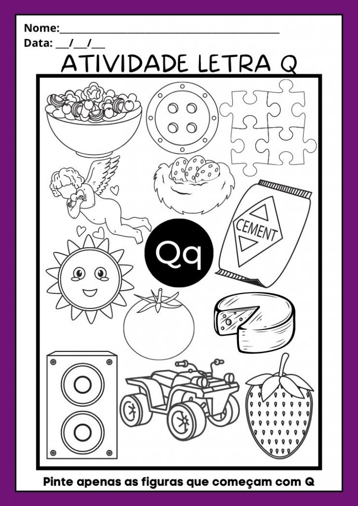 Atividades com a Letra Q Maiúscula e Minúscula para Imprimir