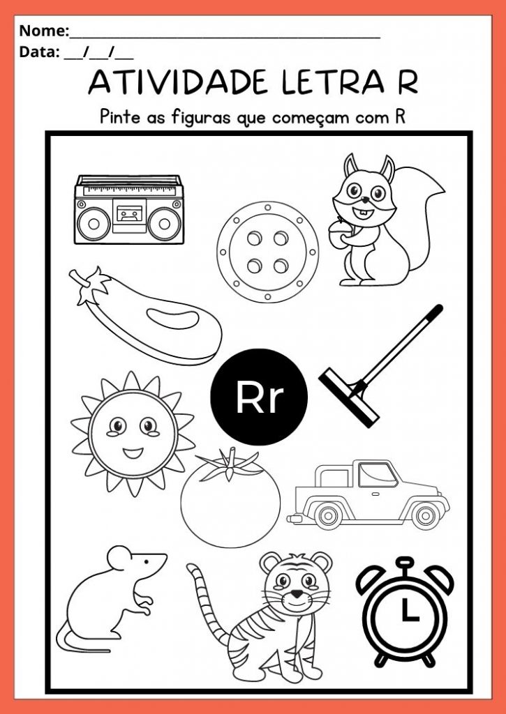 Atividades com a Letra R Maiúscula e Minúscula para Imprimir