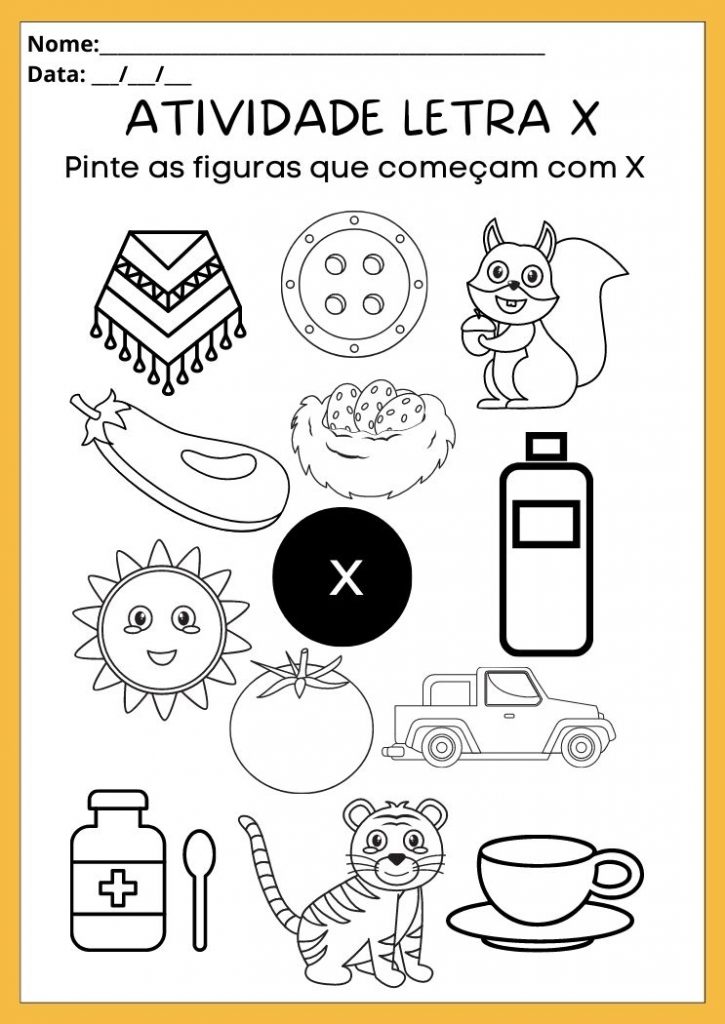 Atividades com a Letra X Maiúscula e Minúscula para Imprimir