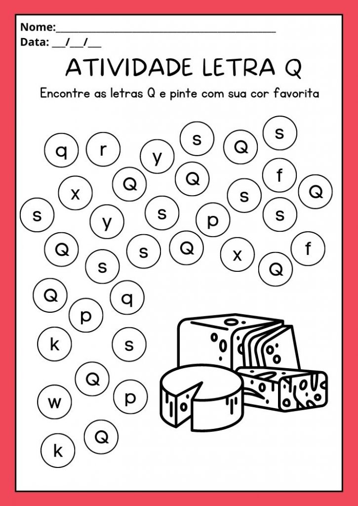 Atividades com a Letra Q Maiúscula e Minúscula para Imprimir