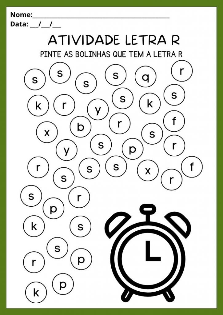 Atividades com a Letra R Maiúscula e Minúscula para Imprimir