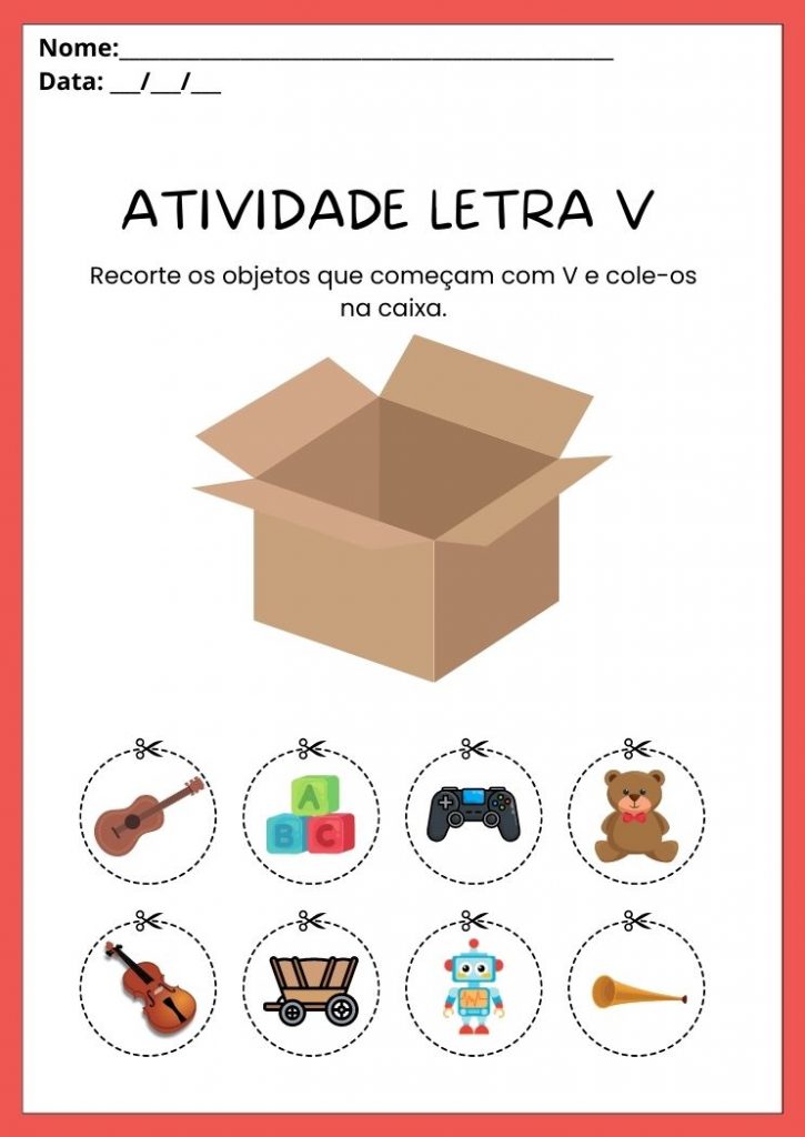 Atividades com a Letra V Maiúscula e Minúscula para Imprimir