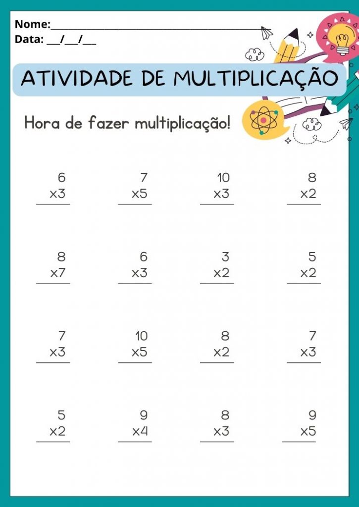 Atividades De Multiplicação Para Imprimir