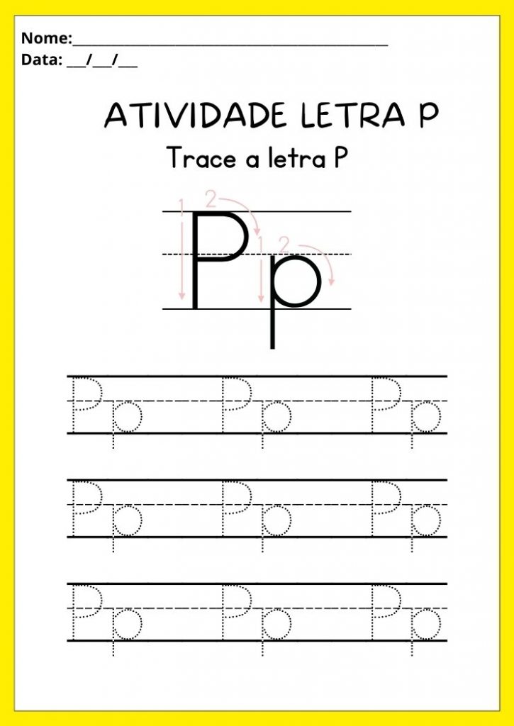 Atividades com a Letra P Maiúscula e Minúscula para Imprimir