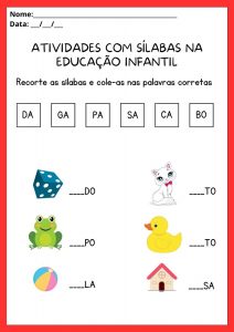 Atividades com Sílabas na Educação Infantil