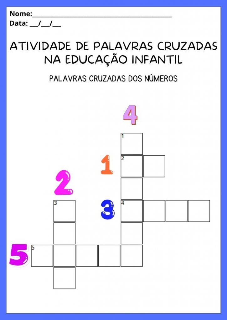 10 Atividades de Palavras Cruzadas na Educação Infantil