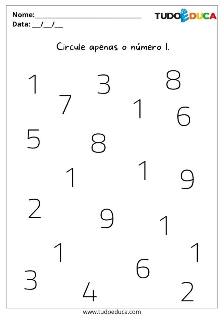 10 Atividades com números para alunos com TDAH no maternal para imprimir