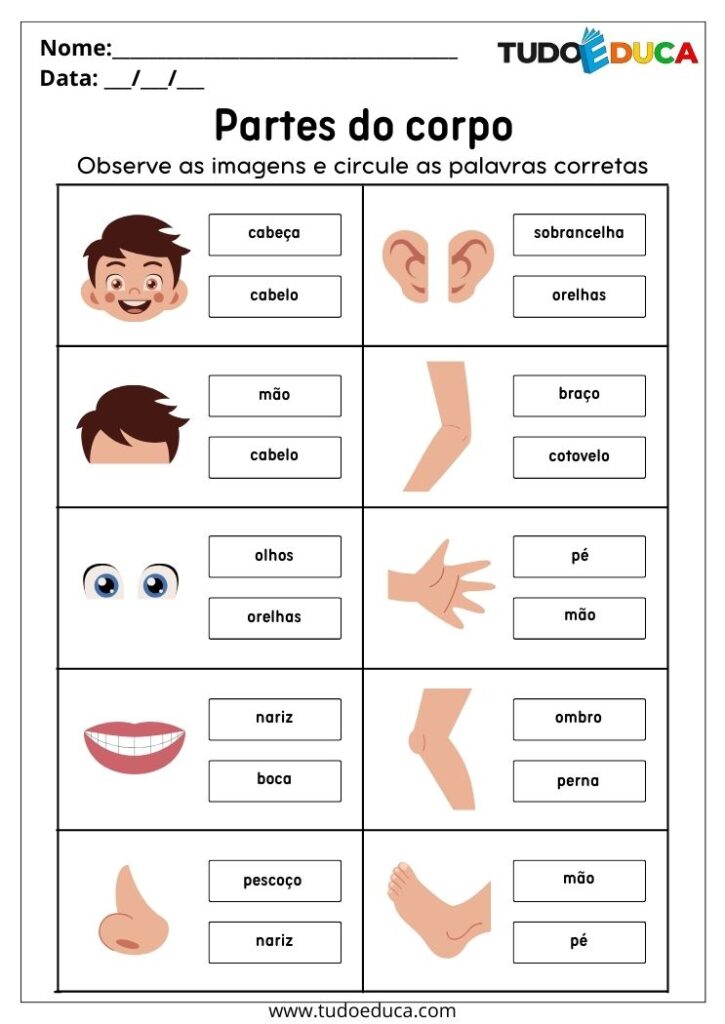 10 Atividades com o Corpo Humano para Alunos com Autismo