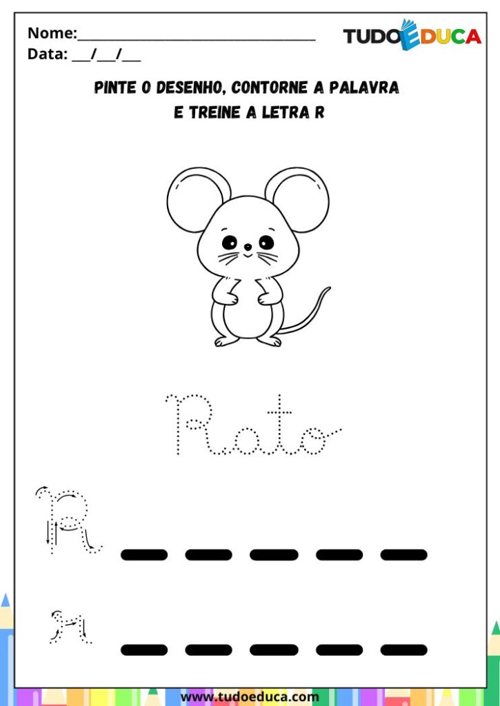 10 Atividades com a Letra R Cursiva para a Alfabetização