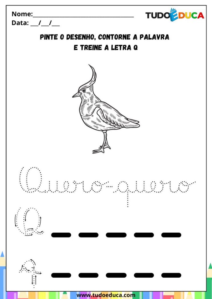 10 Atividades com a Letra Q Cursiva para a Alfabetização