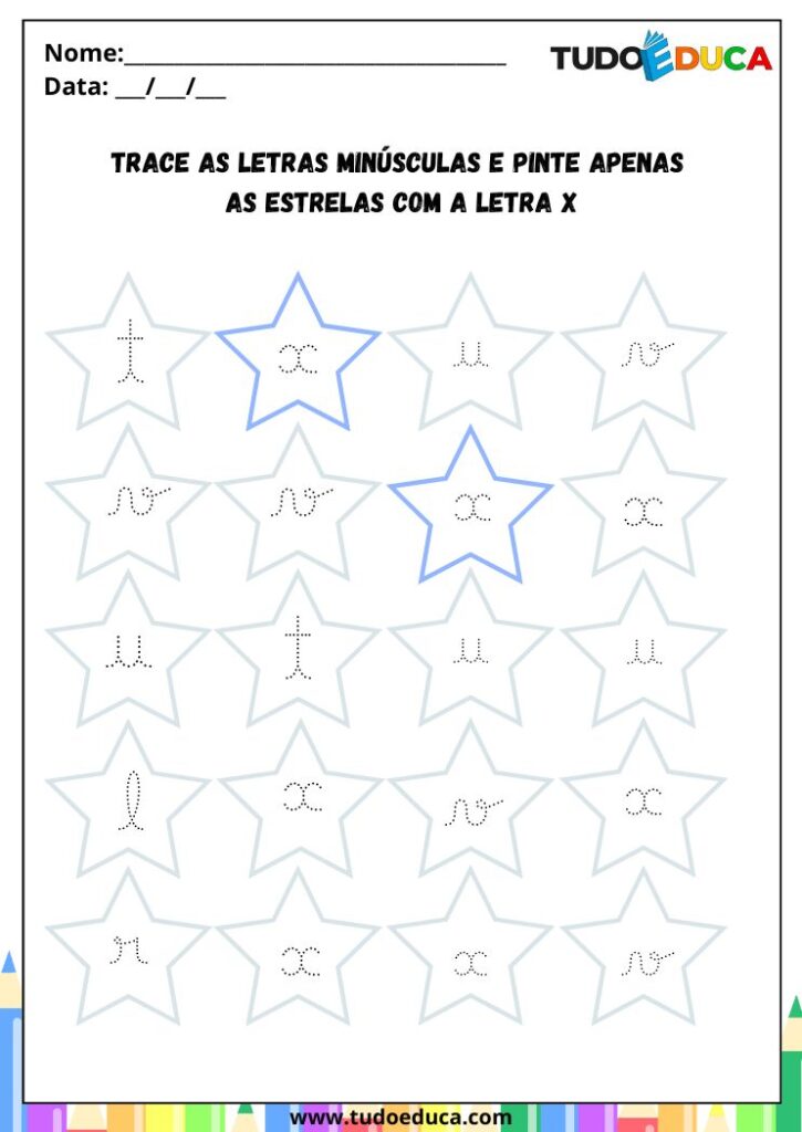 10 Atividades com a Letra X Cursiva para a Alfabetização