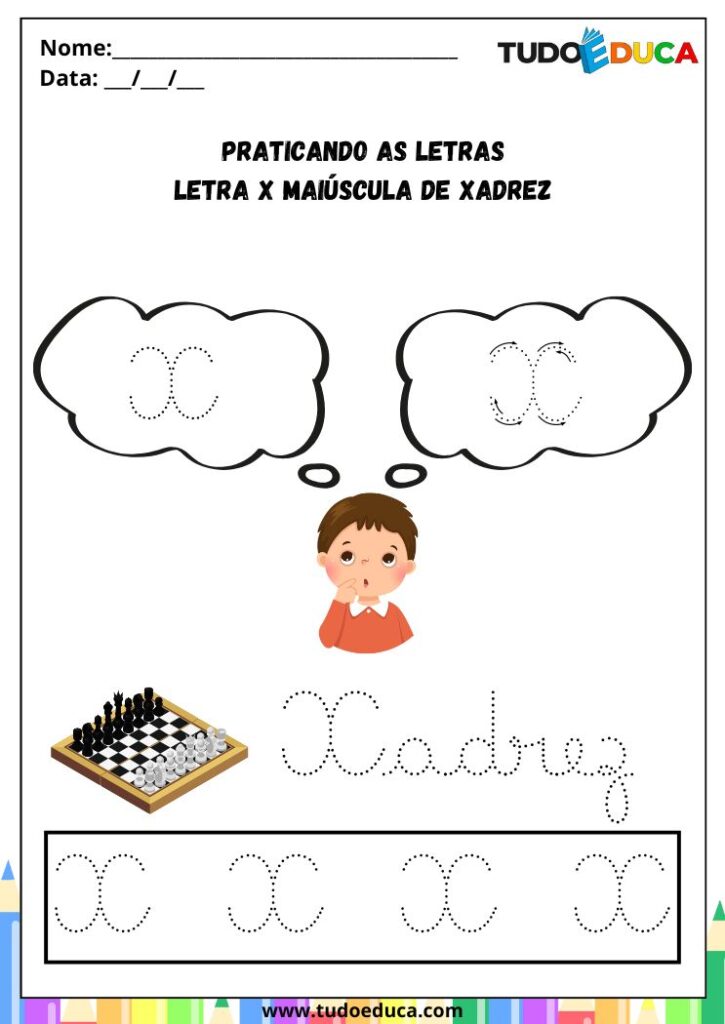 10 Atividades com a Letra X Cursiva para a Alfabetização
