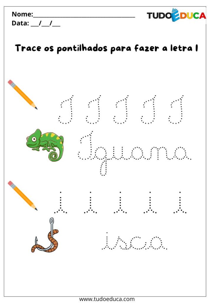 10 Atividades com Letra Cursiva Pontilhada