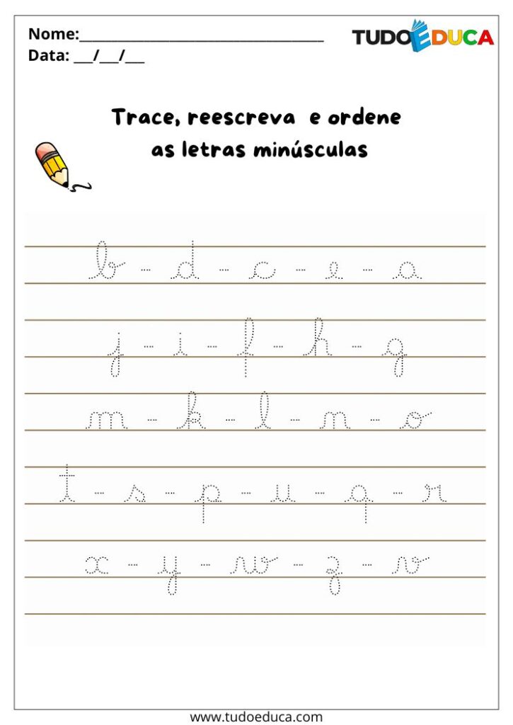 10 Atividades Com Letras Cursivas Minúsculas E Maiúsculas