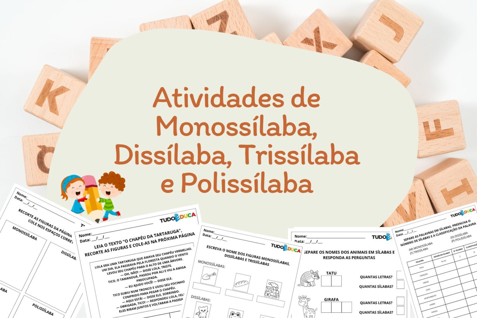 4 Atividades de Monossílaba, Dissílaba, Trissílaba e Polissílaba